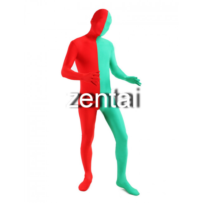 Full Body Red And Green Mixed Colors Zentai/ Red And Green Mixed Colors ...