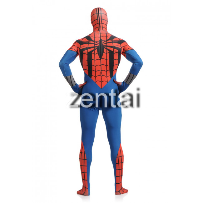 Halloween Amazing Spiderman Zentai Suit/ Buy full body Blue Spandex ...