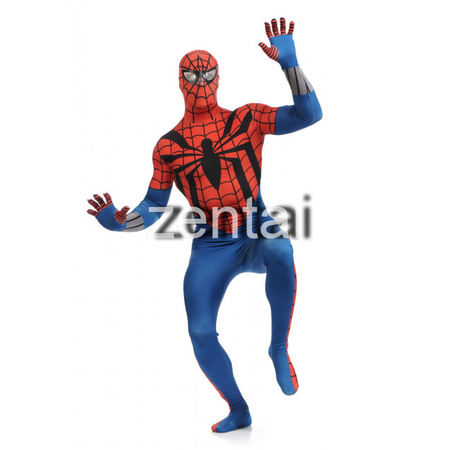 Halloween Amazing Spiderman Zentai Suit/ Buy full body Blue Spandex ...