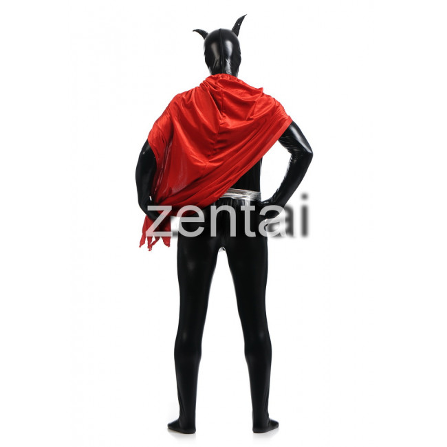 Batman Full Body Zentai/Black and Red Color Batman Shiny Metallic ...