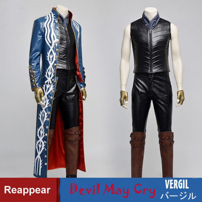 Devil May Cry 3 (DMC 3) Cospaly Vergil Cosplay Vergil Outfit Costume