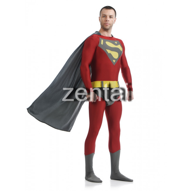Red Superman Full Body Zentai Suit/Buy Red Color Full Body Superman ...