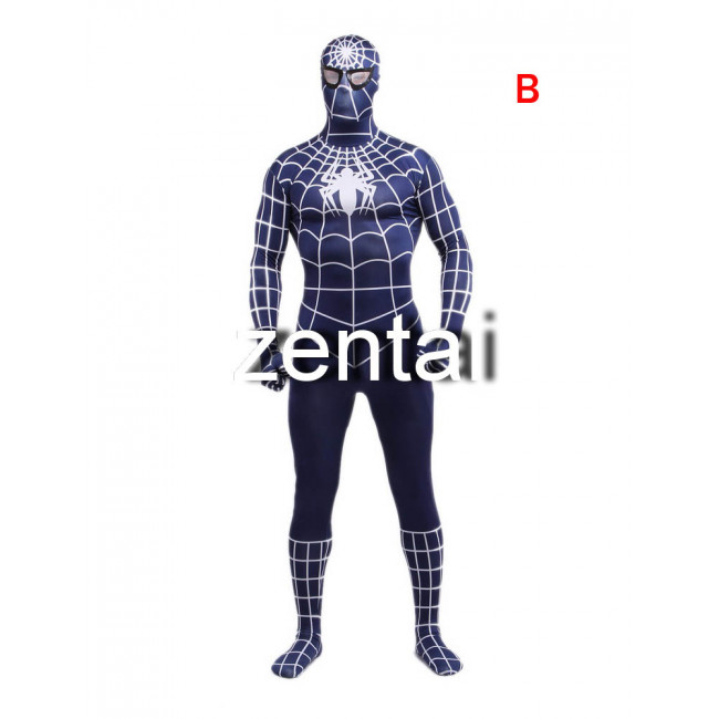 Halloween Spiderman Blue Cosplay Zentai Suit/ Buy Blue Spiderman ...