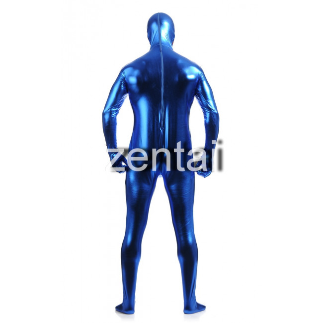 Halloween Spiderman Blue Zentai Suit/ Buy full body Blue Shiny ...