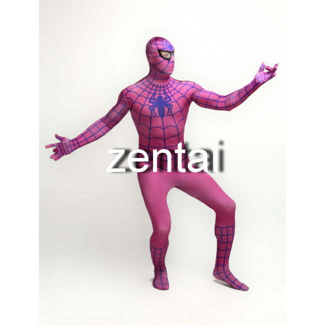 Halloween Spiderman Fuchsia Cosplay Zentai Suit/ Buy Fuchsia Spiderman ...