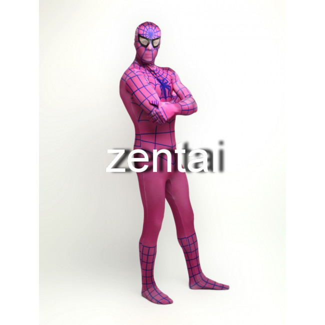 Halloween Spiderman Fuchsia Cosplay Zentai Suit/ Buy Fuchsia Spiderman ...