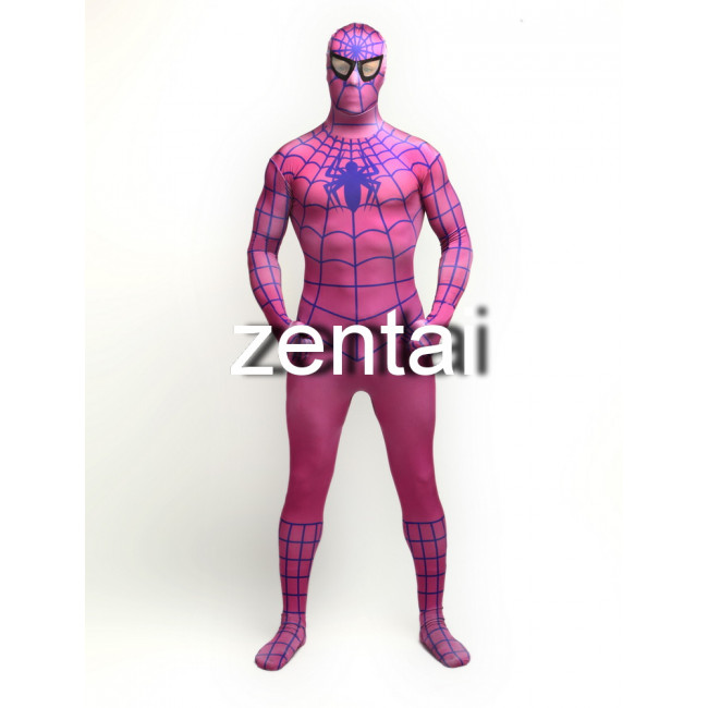 Halloween Spiderman Fuchsia Cosplay Zentai Suit/ Buy Fuchsia Spiderman ...
