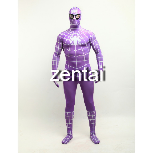 Halloween Spiderman Violet Cosplay Zentai Suit/ Buy Violet Spiderman ...