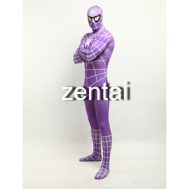 Halloween Spiderman Violet Cosplay Zentai Suit/ Buy Violet Spiderman ...