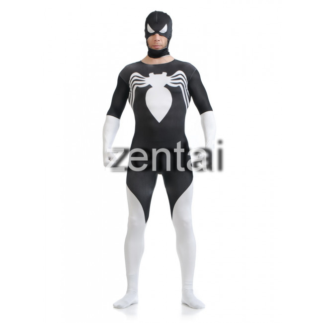 Halloween Spiderman Cosplay Zentai Suit/ Buy Black and White Spiderman ...