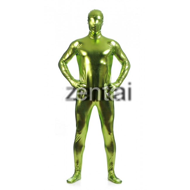 Man's Full Body Fluorescent Green Color Zentai/ Fluorescent Green Full ...
