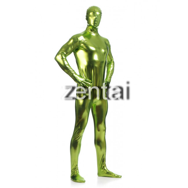 Man's Full Body Fluorescent Green Color Zentai/ Fluorescent Green Full ...