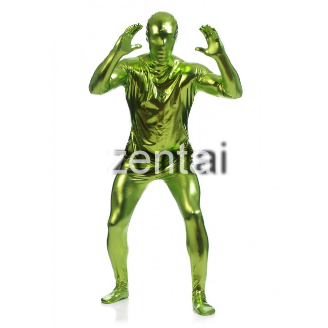Man's Full Body Fluorescent Green Color Zentai/ Fluorescent Green Full ...