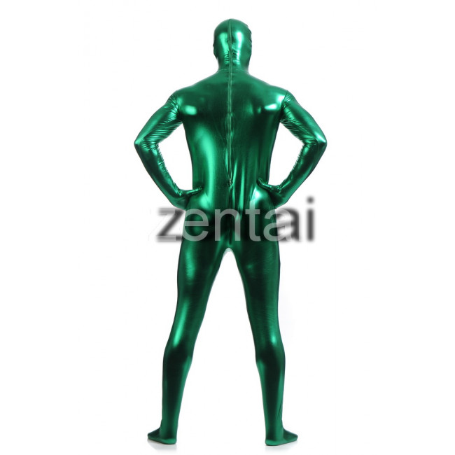 Man's Full Body Green Color Zentai/ Green Full Body Shiny Metallic ...