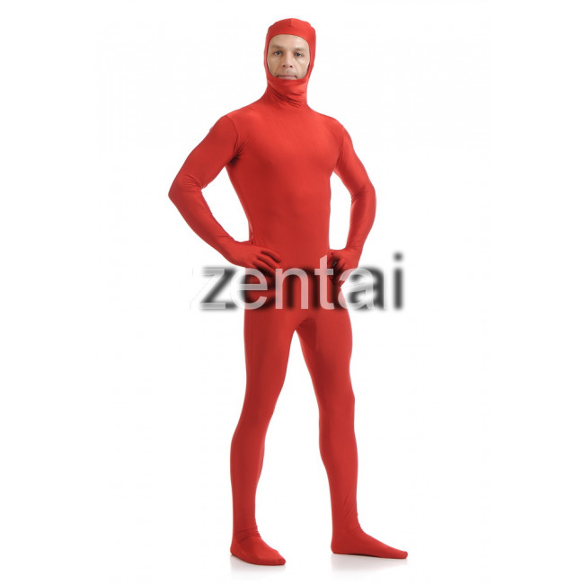 Man's Full Body Light Red Color Zentai/ Light Red Full Body Spandex ...