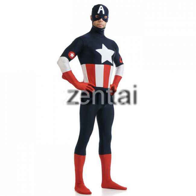 Marvel's The Avengers Captain America Full Body Zentai Suit/Buy Full ...
