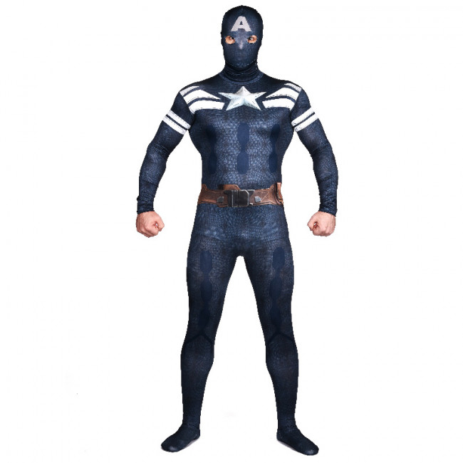 Halloween Captain America Full Body Zentai Suit/Buy Full Body Captain ...