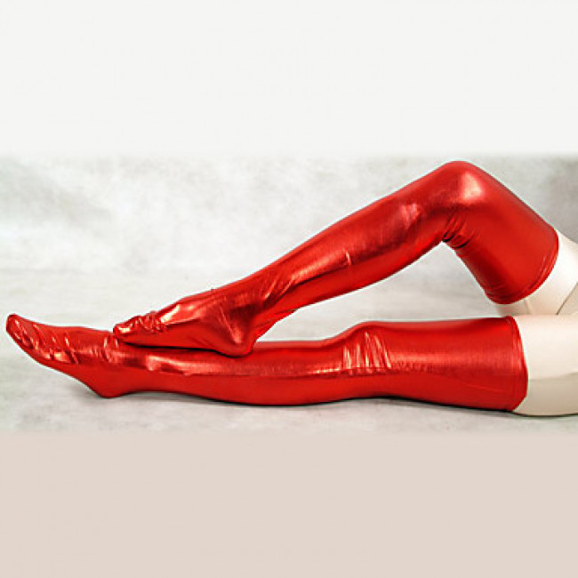 Red Shiny Metallic Costume|Shiny Metallic Stockings Costume|Red Shiny ...