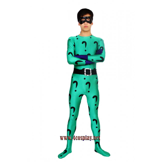 The Riddler Cosplay Zentai Suit/Buy Full Body The Riddler Spandex Lycra ...