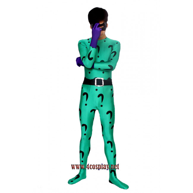 The Riddler Cosplay Zentai Suit/Buy Full Body The Riddler Spandex Lycra ...