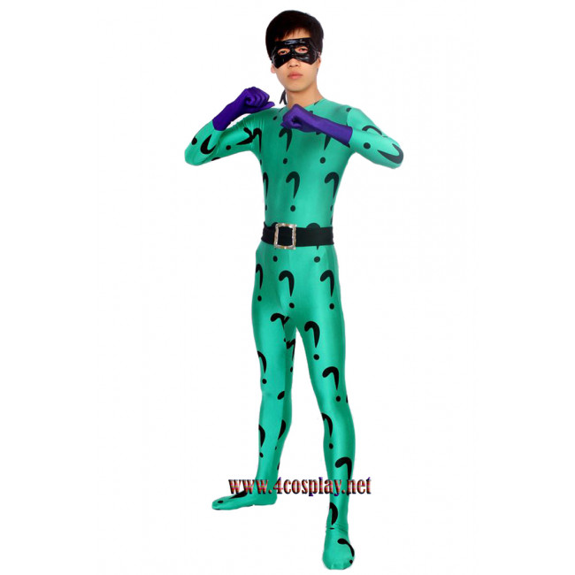 The Riddler Cosplay Zentai Suit/Buy Full Body The Riddler Spandex Lycra ...