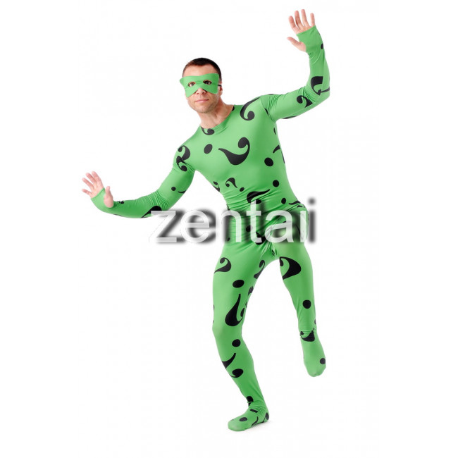 The Riddler Cosplay Zentai Suit/Buy Full Body The Riddler Spandex Lycra ...