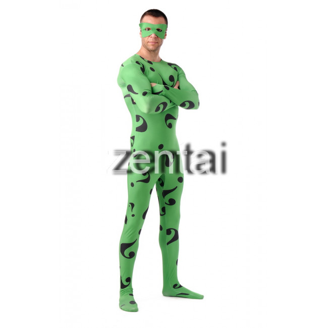 The Riddler Cosplay Zentai Suit/Buy Full Body The Riddler Spandex Lycra ...