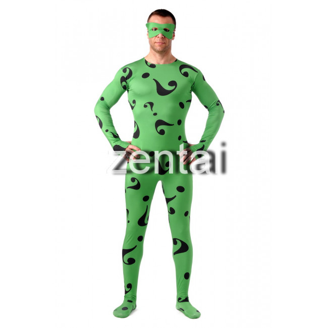 The Riddler Cosplay Zentai Suit/Buy Full Body The Riddler Spandex Lycra ...
