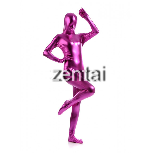 Woman's Full Body Purple Color Zentai/ Purple Full Body Shiny Metallic ...